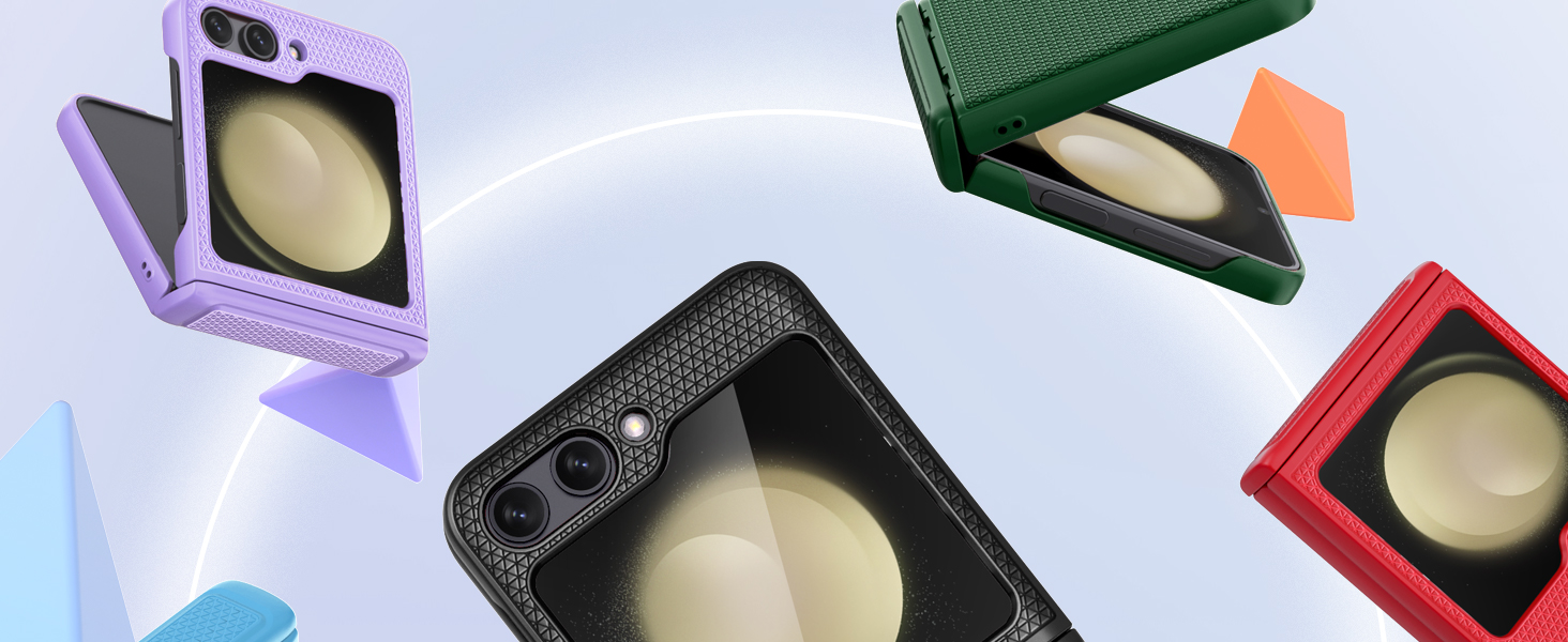 Amazon.com: Vihibii for Samsung Galaxy Z Flip 5 Case with Hinge Protection & Outer Screen ...