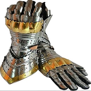 Amazon.com: LUTHERA ARMOR Medieval Brass Gauntlets Medieval Templar ...