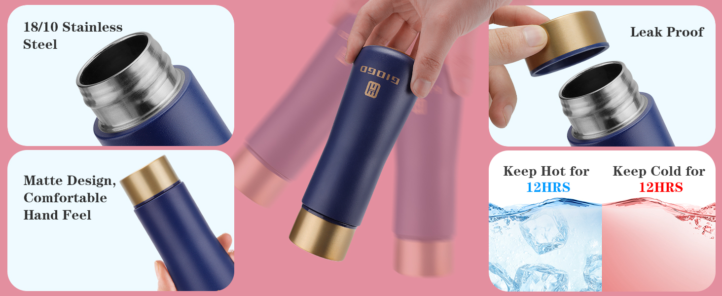 Amazon.com: Small Thermo Bottle Slim Mini Vacuum Insulated Water Bottle 180ml/6.1oz Water Flask ...