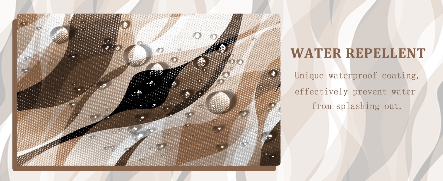 Amazon.com: Ruelvth Brown Shower Curtain, Modern Abstract Grey and Brown Striped Shower Curtain ...