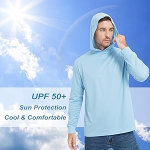ProtectX High Visibility Sun Protection Lightweight Long Sleeve Hoodie, UPF 50+ Quick-Dry, SPF ...