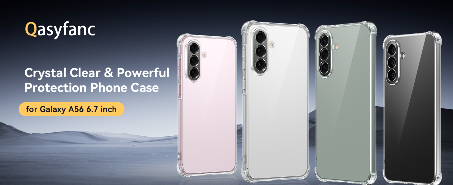 Qasyfanc 3 in 1 Phone Case Compatible with Samsung Galaxy A56 Case and 2 Pack Tempered Glass ...