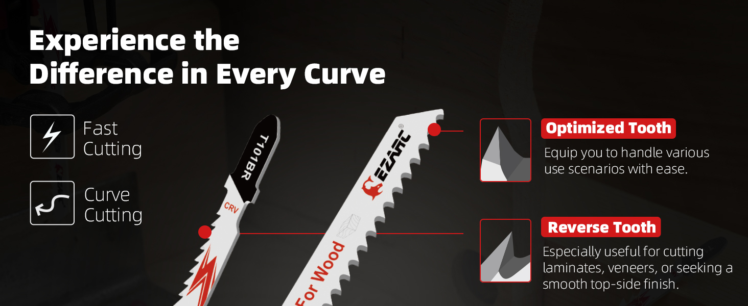 EZARC Jigsaw Blades Set 30pcs with Storage Case, Assorted T-Shank Replacement Jig Saw Blades for ...