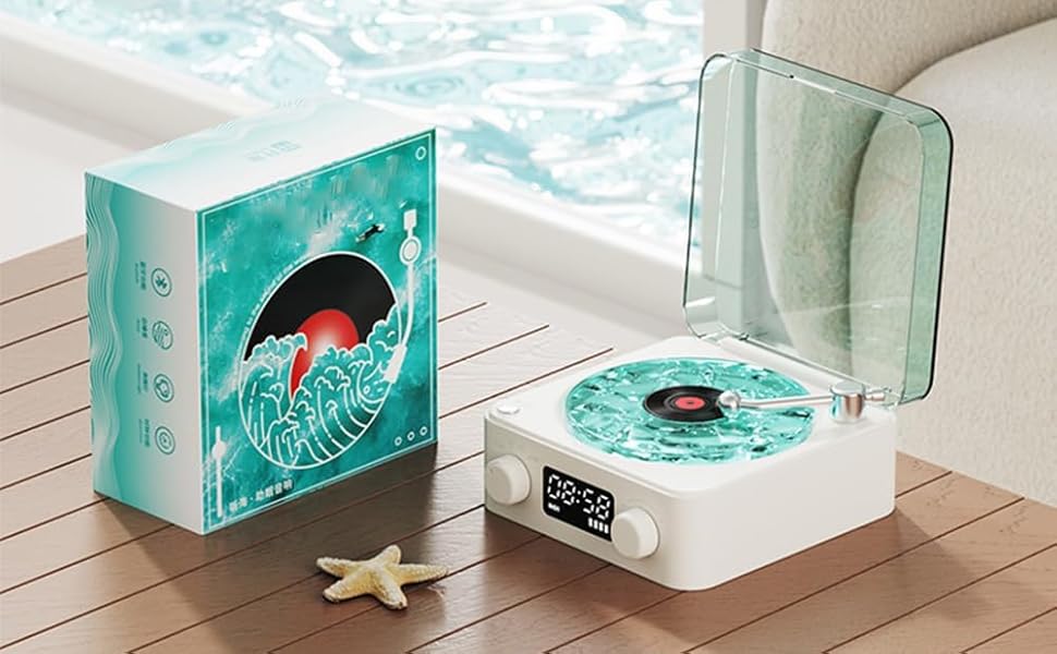 Amazon.com: yoiar Aqua Vinyl Speaker, AquaVinyl Waves Mini Speaker ...