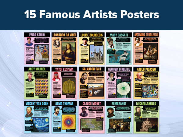Mua 15 Famous Art Posters for Classroom - 11x14in Art Room Decor ...