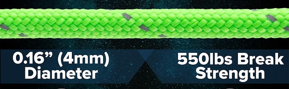 Amazon.com : Reflective 550lb Paracord – 7 Strand Type III Nylon Parachute Cord for Hiking ...