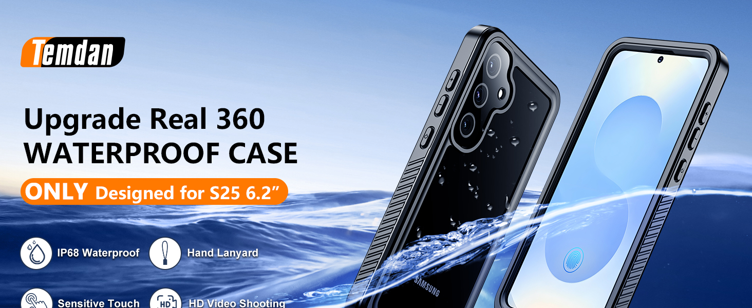 Amazon.com: Temdan Designed for Samsung Galaxy S25 Case Waterproof, Built-in Lens & Screen ...