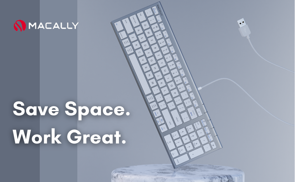 Amazon.com: Macally Wired Keyboard for Mac, Compatible Apple Keyboard ...