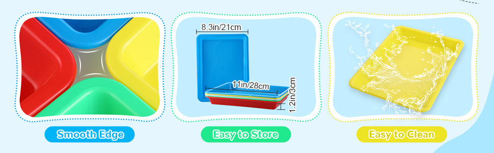 Amazon.com: 40 Pcs Plastic Art Trays Stackable Art Trays for Kids ...