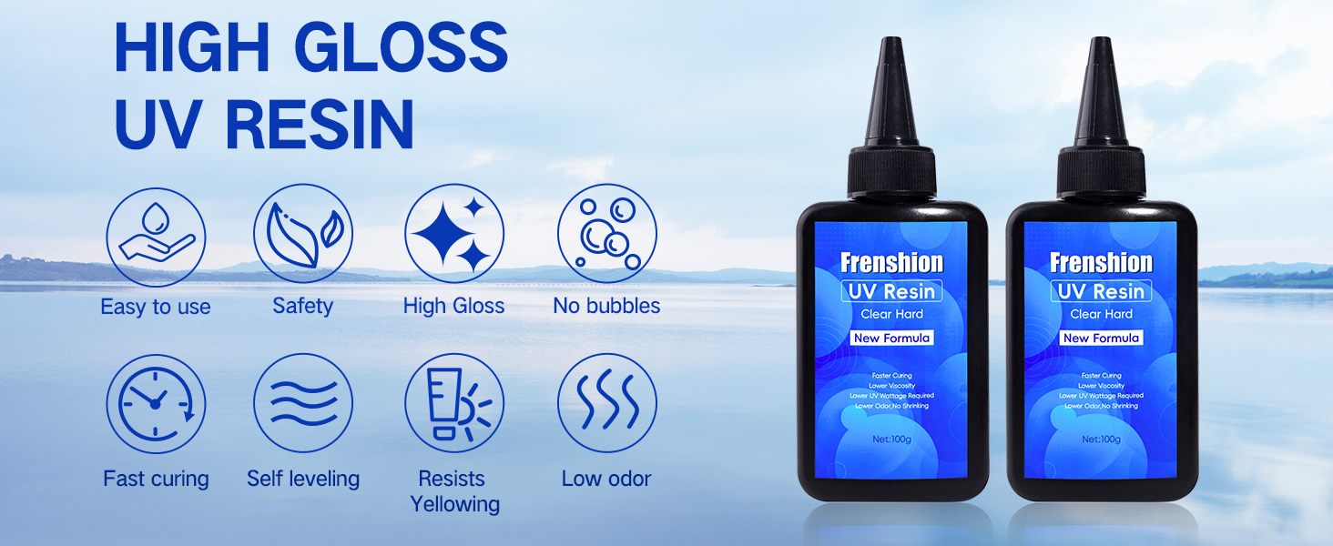 300g UV Resin, Upgrade Formula Crystal Clear UV Resin Solar Curing Solar Activated Hard UV Resin ...