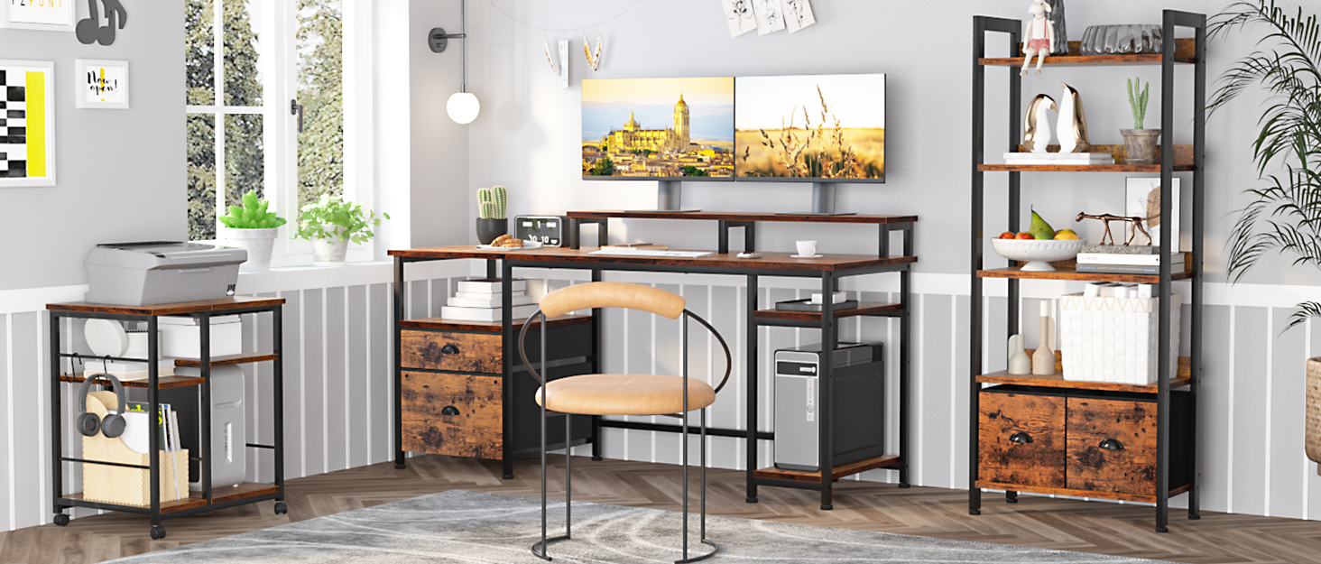 Amazon.com: Furologee 3 Tier Printer Stand for Home Office Organization ...