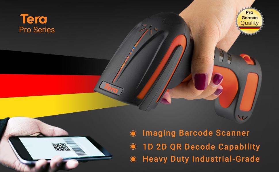 Tera Pro (Extreme Performance) Industrial Wireless Barcode Scanner 2D QR 1D Heavy Duty Drop ...