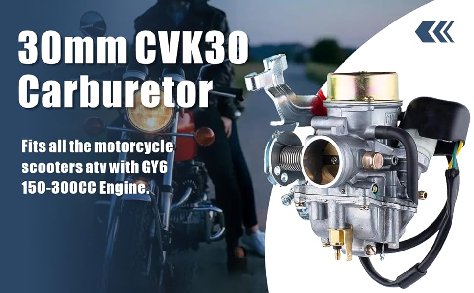 Amazon.com: 30mm CVK30 Carb Carburetor for GY6 150CC 200CC 250CC 260cc 300cc Engine Moped Motor ...
