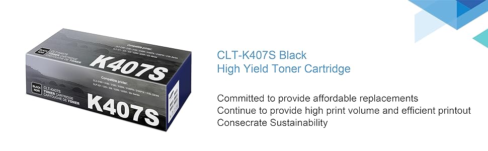 Amazon.com: CLT-K407S Black Toner Cartridge 2-Pack Replacement for Samsung CLT-K407S for CLX ...
