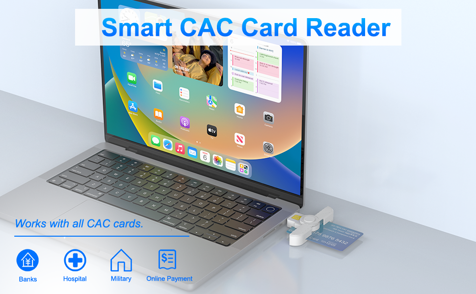 Amazon.com: USB SmartFold CAC Card Reader Military, Smart Card Reader ...
