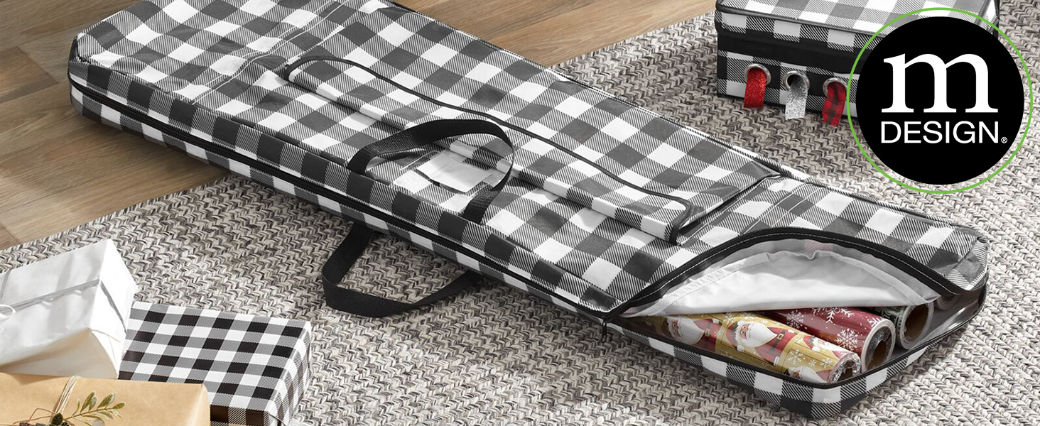 Amazon.com: mDesign Square Gift-Wrap and Ornament Storage Box with ...