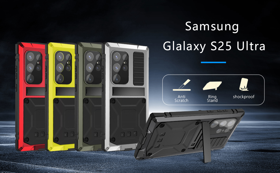 Amazon.com: Compatible For Samsung Galaxy S25 Ultra Metal Case with Stand Kickstand & Built-in ...