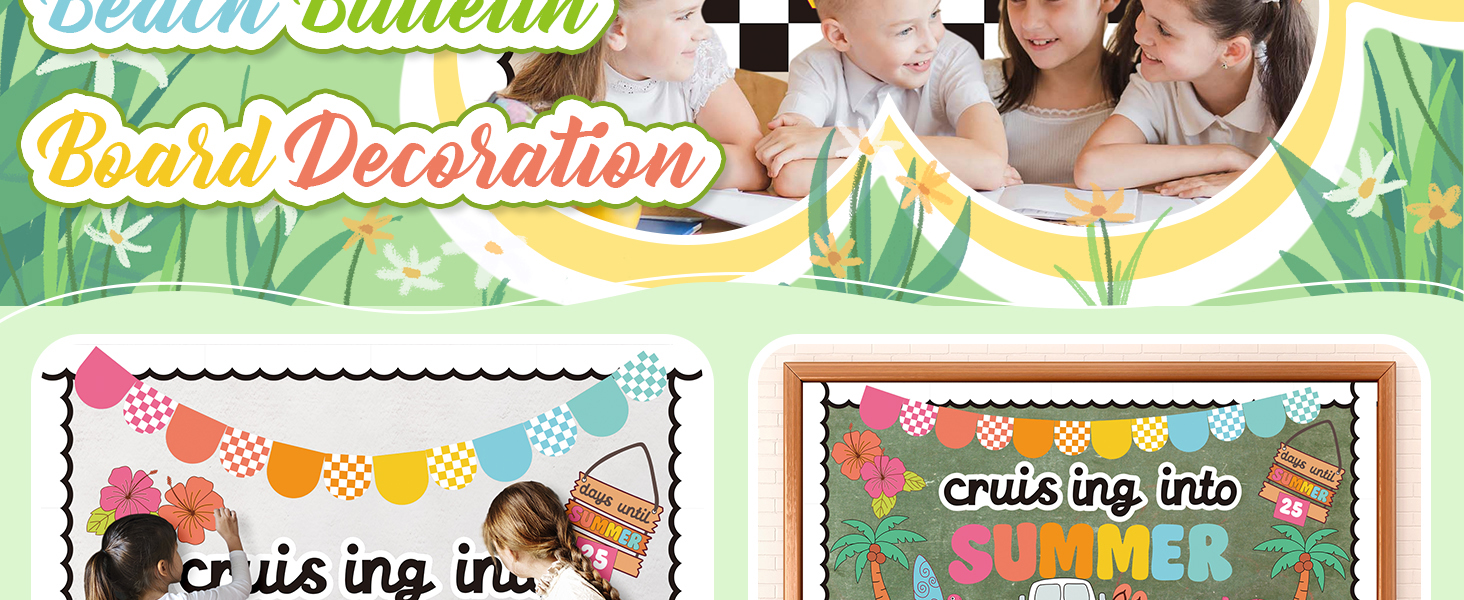 Amazon.com: JarThenaAMCS 78Pcs Retro Summer Beach Bulletin Board Decor ...