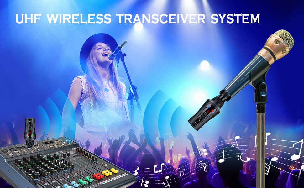 Amazon.com: KIMAFUN Wireless Microphone System, UHF Wireless XLR Audio ...