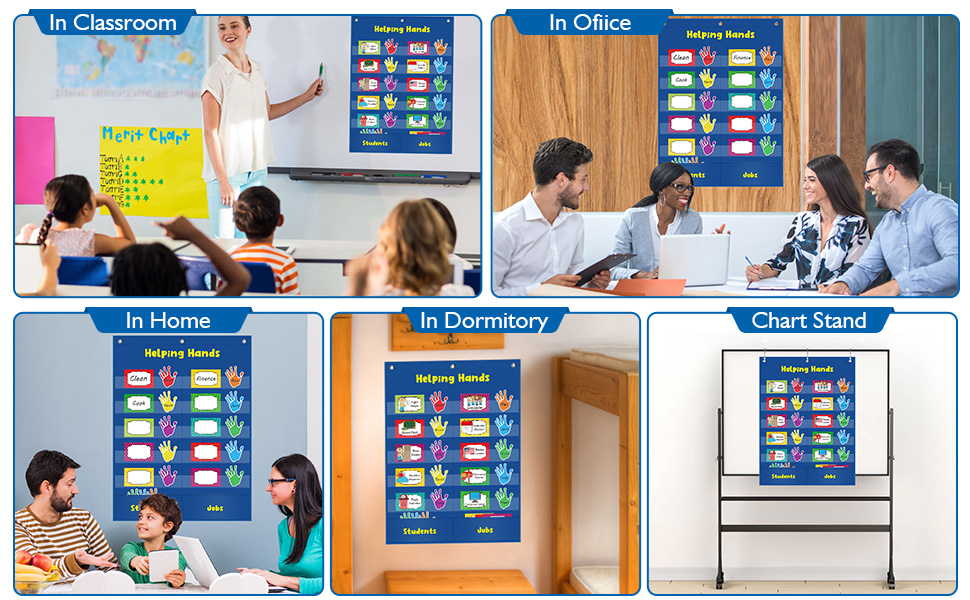 Amazon.com: Helping Hands Pocket Chart Classroom Jobs Chart Classroom ...