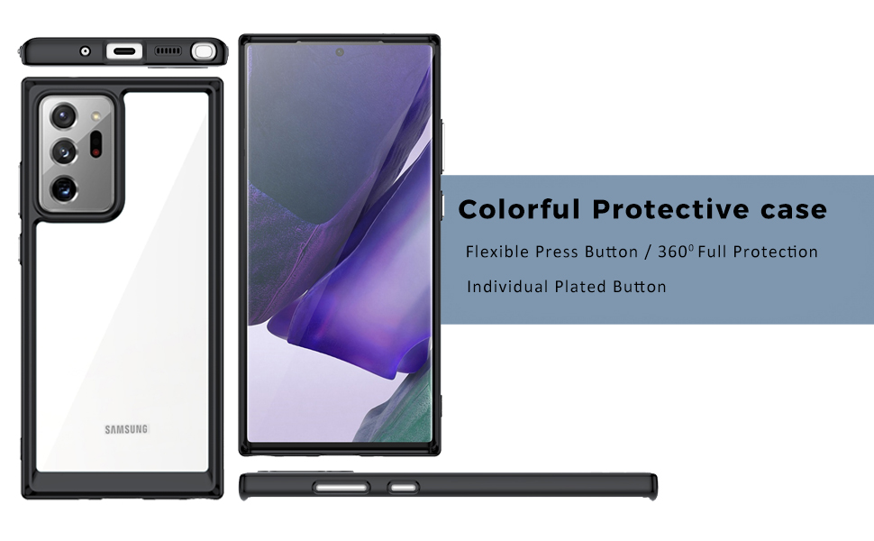 AWZHYDT for Samsung Note 20 Ultra Case，Galaxy Note 20 Ultra Cover[ 360 Full Rubber Bumper ...