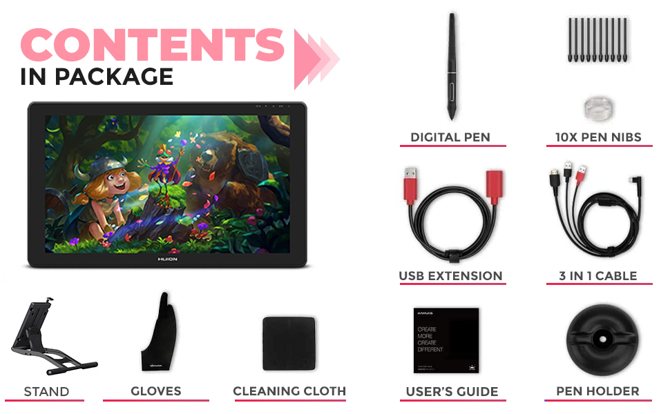 Amazon.in: Buy HUION KAMVAS RDS 220 Pen Display Graphics Drawing Tablet with Full- Laminated QHD ...