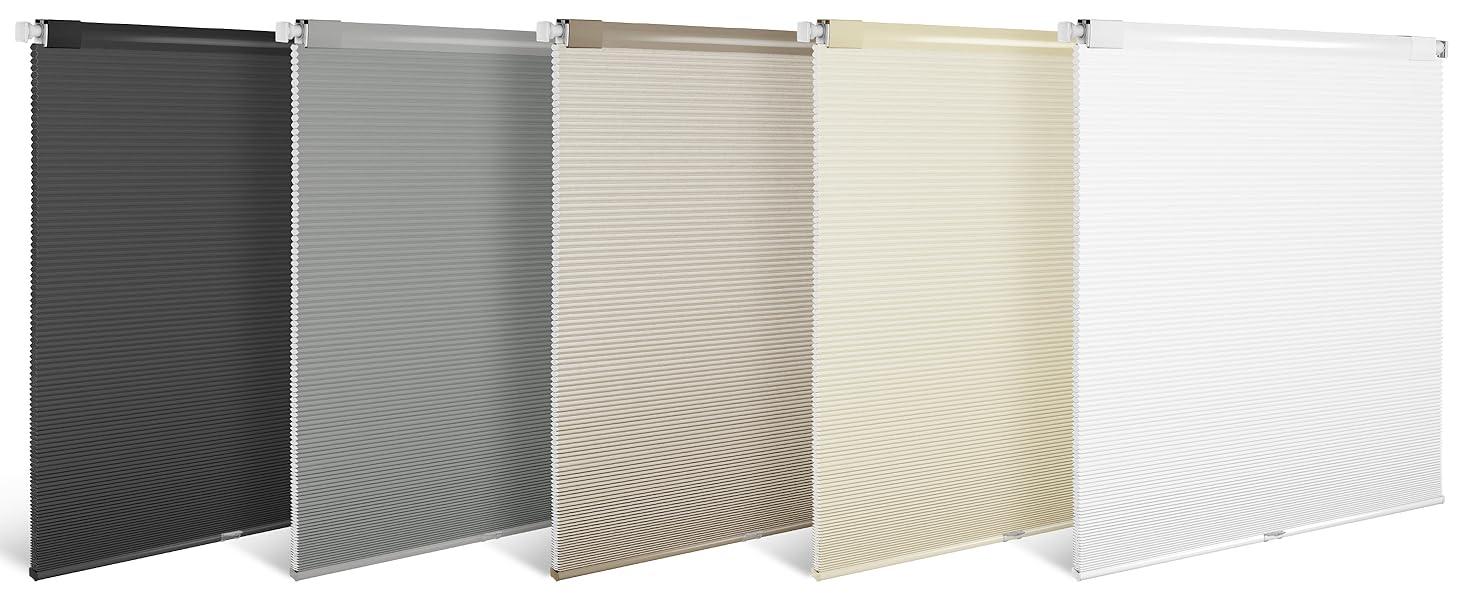 Amazon.com: BERISSA No Drill Cordless Cellular Shades, Light Filtering, Easy Install Pull Down ...