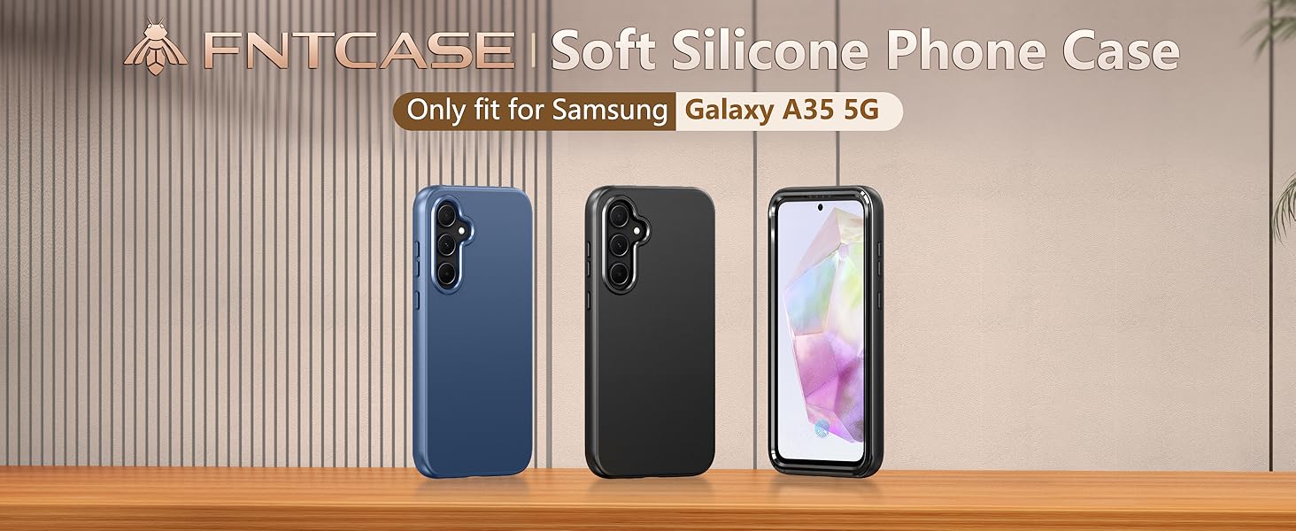 Amazon.com: FNTCASE for Samsung Galaxy A35-5G Case: Phone Case with Built-in Screen Protector ...