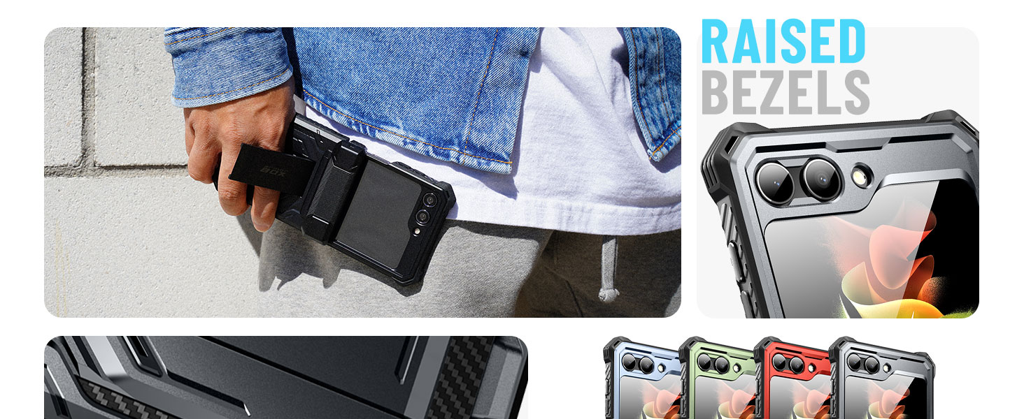 Amazon.com: i-Blason for Samsung Galaxy Z Flip 5 Case with Stand, [Built-in Screen Protector ...