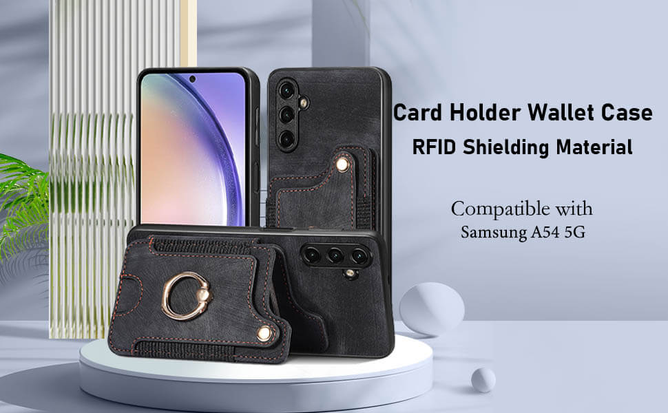 Amazon.com: A54 5G Case,Card Holder Wallet for Samsung Galaxy A54 5G Case,Ring Holder Stand,RFID ...