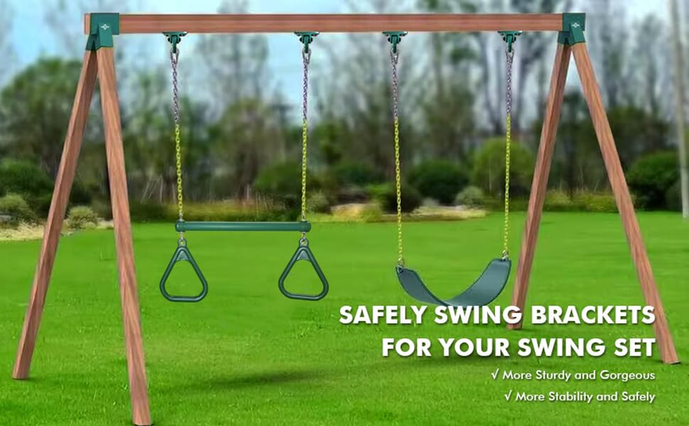 Amazon.com: ABUSA Heavy Duty Swing Sets Brackets Including 2 A-Frame ...