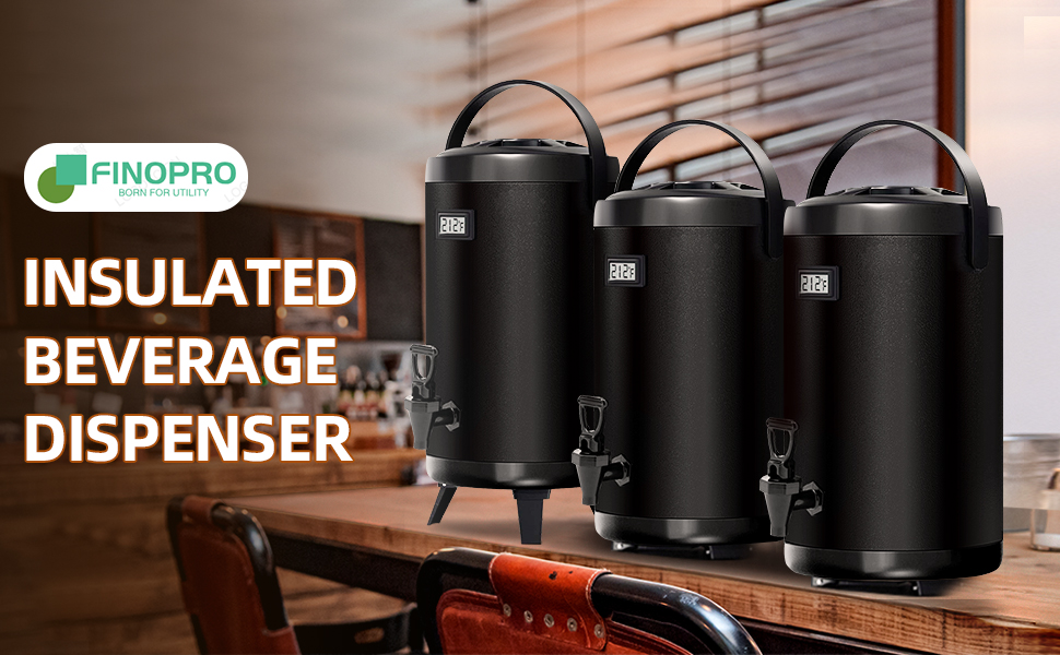 Amazon.com | Finopro Insulated Beverage Dispenser - Thermal Hot and Cold Tea Dispenser ...
