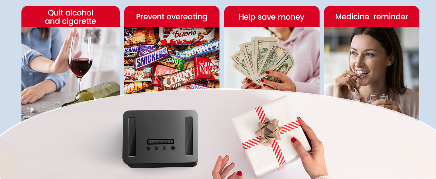 Amazon.com: Vaydeer Metal Time Lock Box, Phone Lock Box with Timer, Timed Locking Safe, Self ...