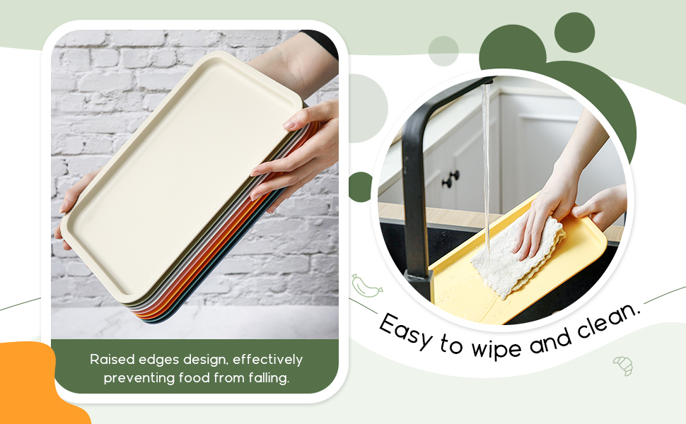 Amazon.com: 18 Pcs Plastic Fast Food Trays Bulk Colorful Restaurant ...