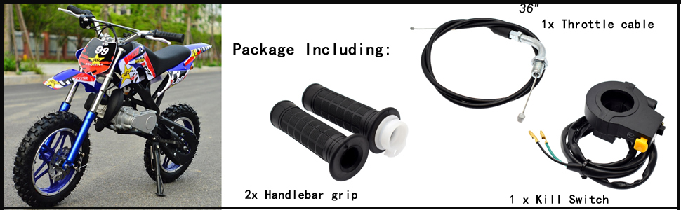 Amazon.com: Riyitauto Twist Throttle and 36" Cable Handle Grip Kill Switch Set for 7/8" 22mm ...