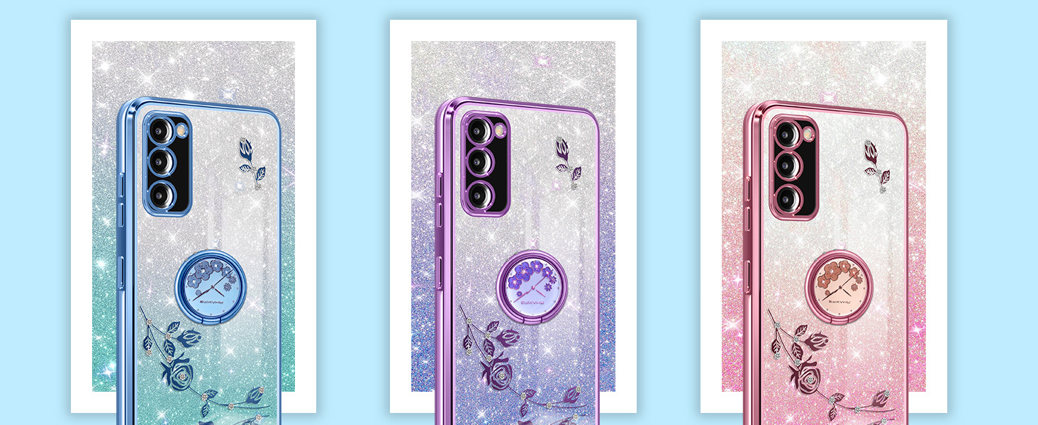 Amazon.com: Likiyami (3in1 for Samsung Galaxy S20 FE 5G Case Women Girls Glitter Girly Cute ...