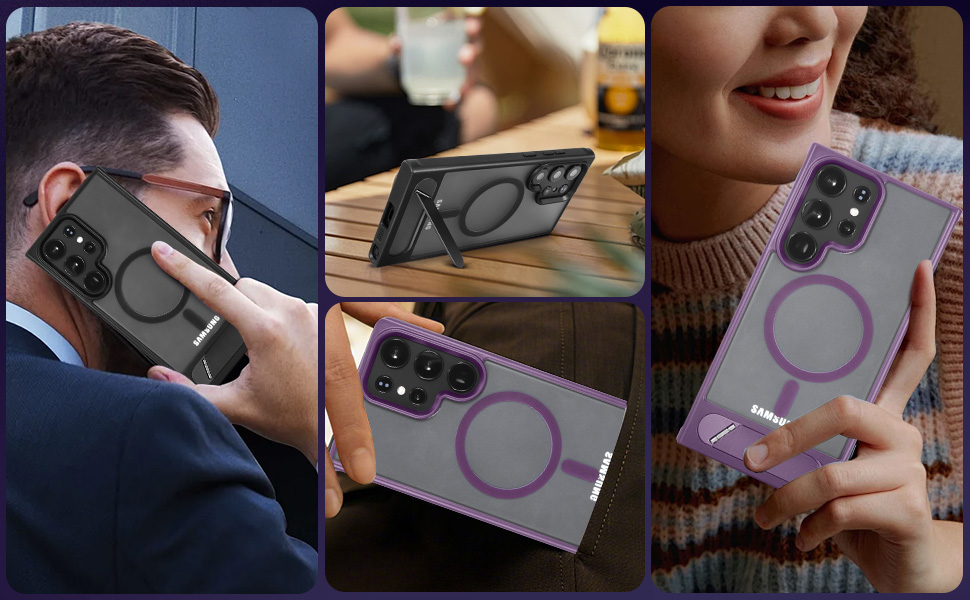 Amazon.com: MUGCOFF Magnetic Case for Samsung Galaxy S24 Ultra Case with Stand, Compatible with ...