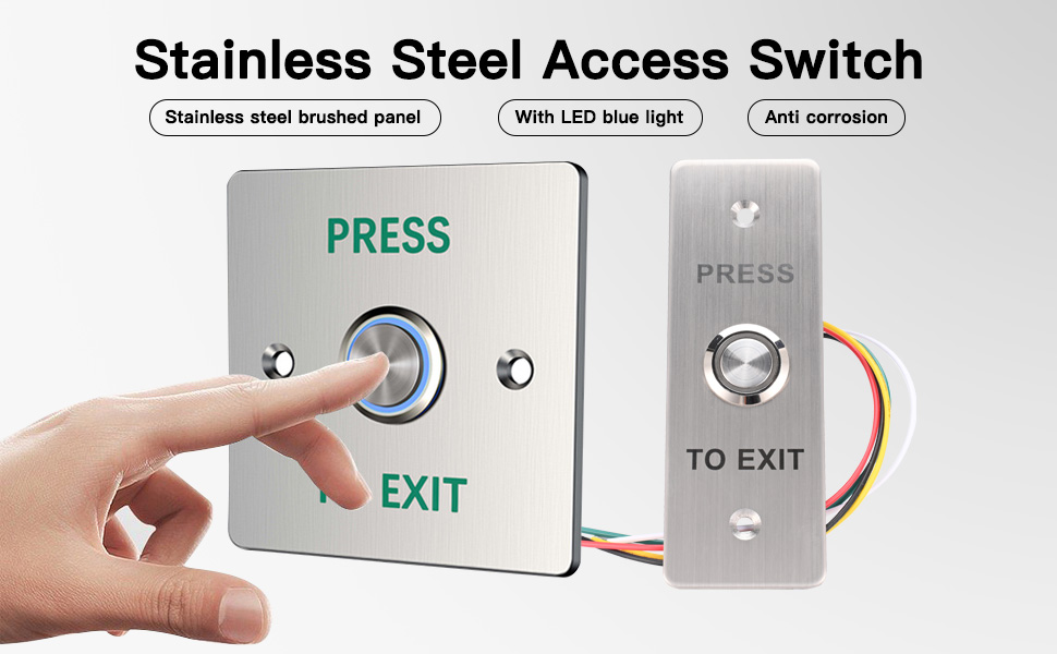 Push to Exit Button，Stainless Steel Door Bell Type Round Request to ...