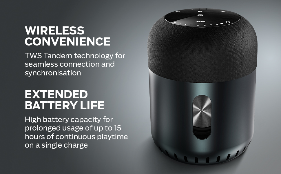 GM G+ Bluetooth Speaker with Powerful 60W Output Smart Touch Panel, 20H Playtime, TWS Tandem, 3 ...