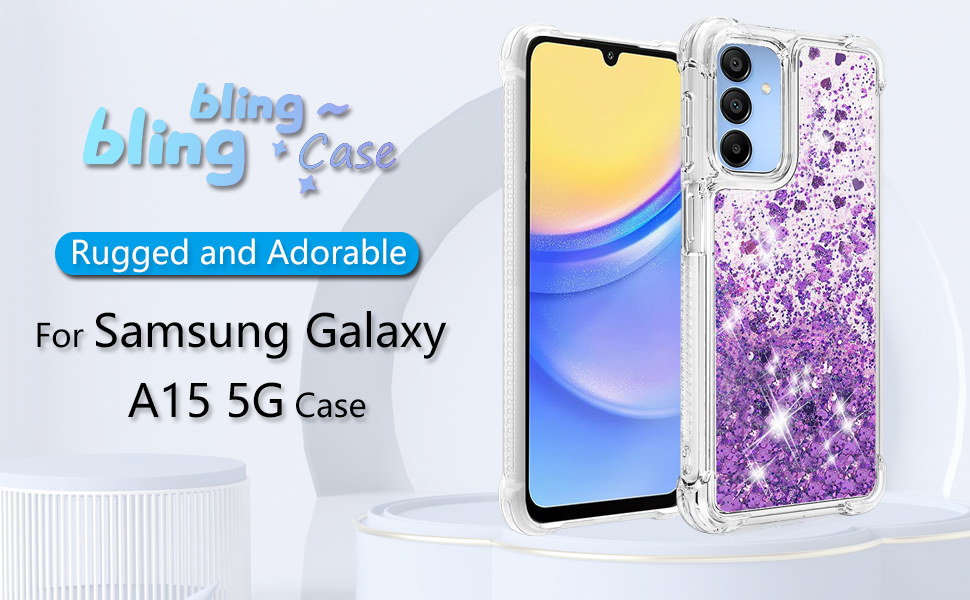 Amazon.com: Guzhthi for Samsung A15 5G Case: Clear Glitter Flowing Liquid Quicksand Cover ...