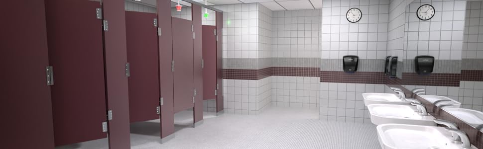 Amazon.com: Hadrian Bathroom Partitions - Plastic - Overhead Braced (Between Walls LH-1 ...