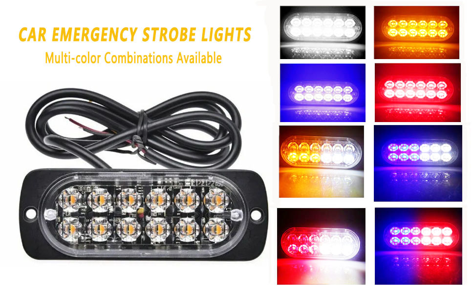 Amazon.com: HRISGF Led Strobe Lights Super Bright 12 LEDs Car Truck ...
