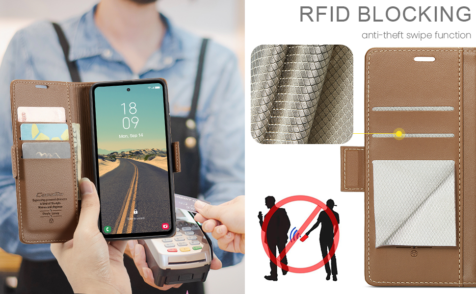 Amazon.com: FCOZCKLOM Compatible with Samsung Galaxy S23FE Wallet Case with RFID Blocking Card ...