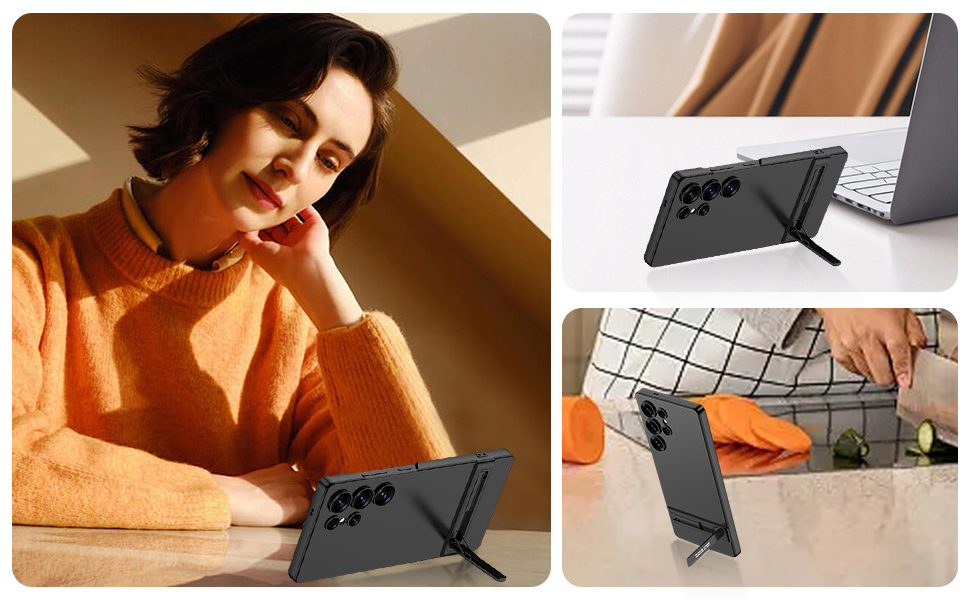 Amazon.com: NINKI Samsung Galaxy S25 Ultra Case with Stand, Ultra Slim 3-Way Kickstand Case ...