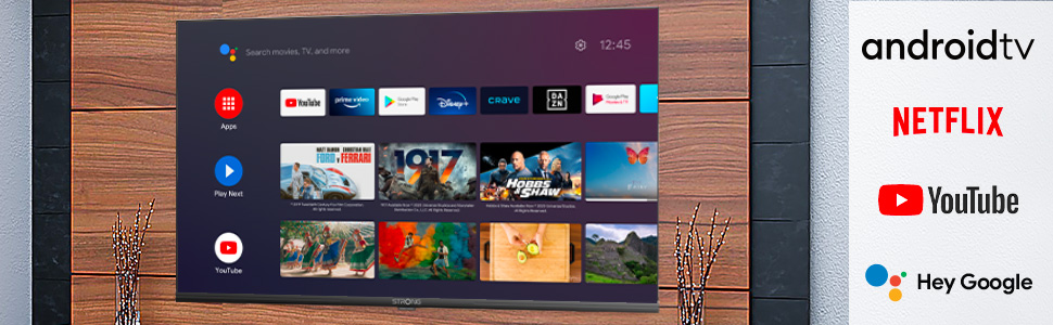 STRONG - Télévision HD 32" (80 cm) SRT32HD5553 - TV Connectée sous Android TV - Triple Tuner - 3 ...