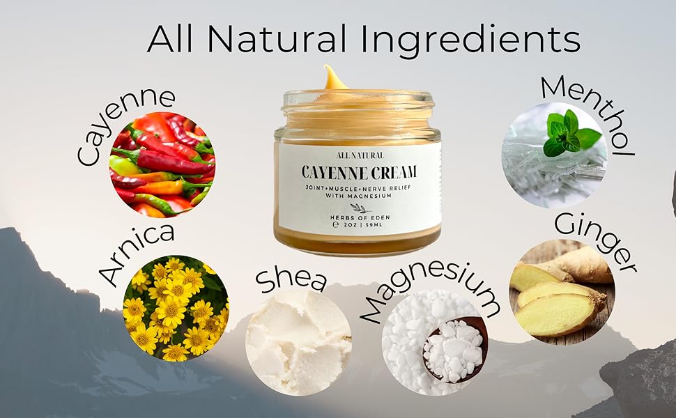 Amazon.com: Organic Cayenne Arnica Cream Rub with Magnesium for Muscle Joint Nerve Neuropathy ...