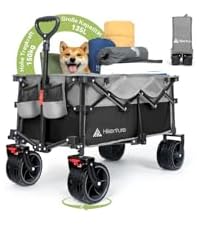 HIKENTURE Bollerwagen Faltbar mit Bremen - 140 Liter Volumen & 150KG belastbar - Extrem ...