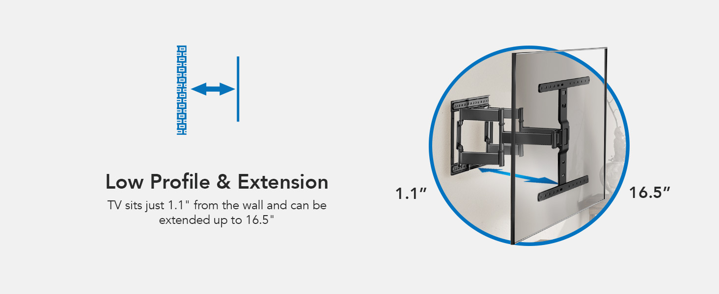 Amazon.com: Mount-It! ADA Compliant Ultra Slim Full Motion TV Wall Mount, 1.1" Thin Low Profile ...