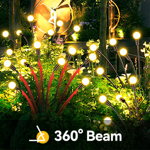 Cnkeeo Solar Garden Outdoor Firefly Lights: 4 Pack 8 LED Solar Powered Firefly Lights Waterproof ...