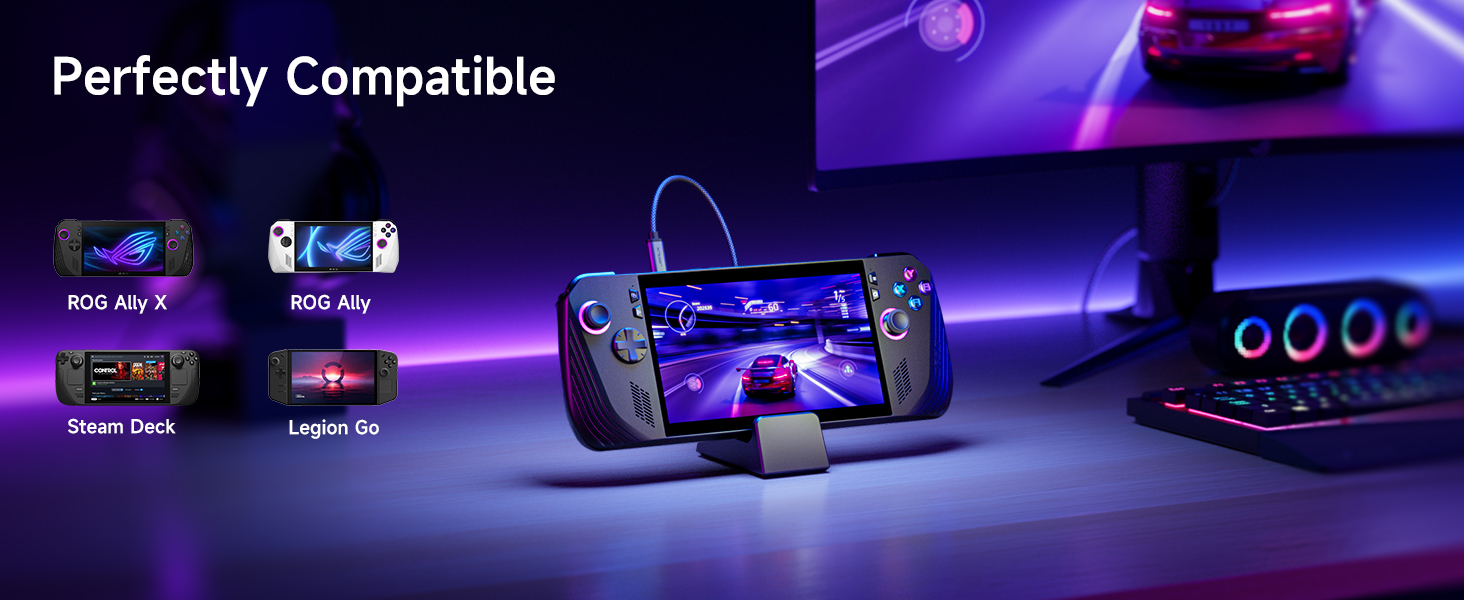 Amazon.com: JSAUX Docking Station Compatible with ROG Ally X/ROG Ally/Steam Deck/Legion Go ...